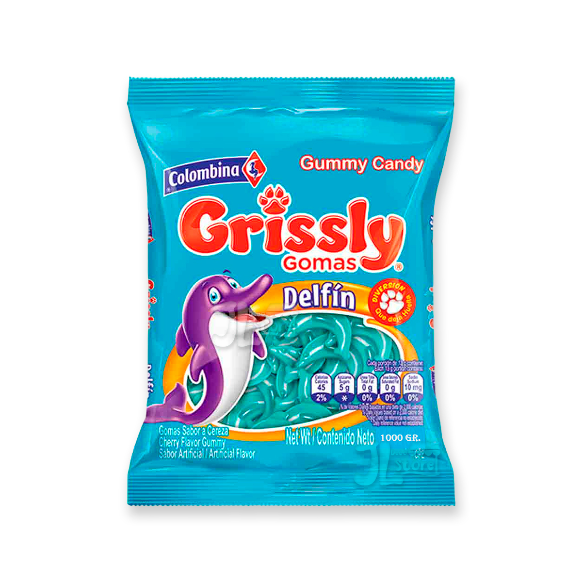 Gomitas Delfín Grissly Bolsa 1kg – Colombina – JL DecoStore